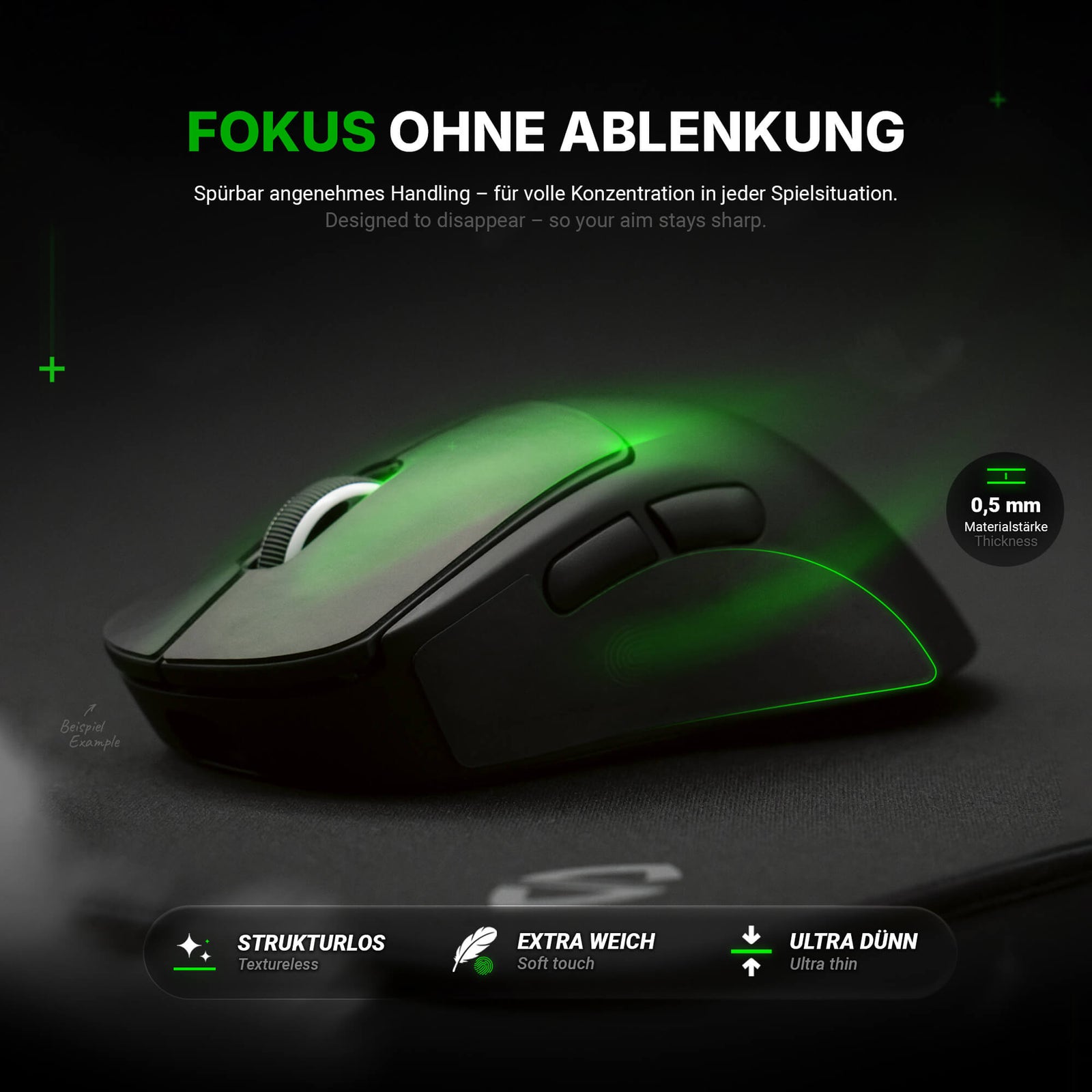 SensoryBoost® Grip Tape Set + Pad für Logitech G305, G Pro Gaming Maus