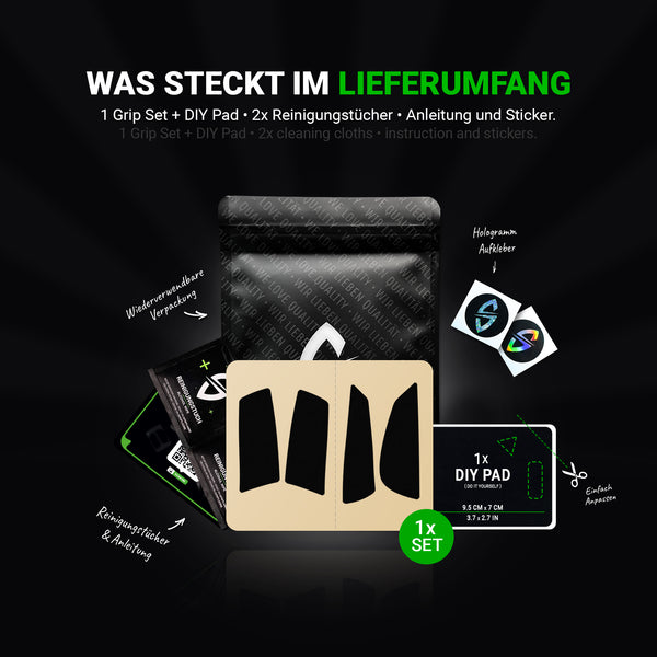SensoryBoost® Grip Tape Set + Pad für Steelseries Rival 100 Gaming Maus